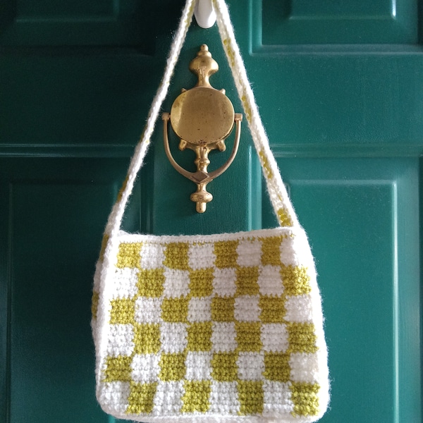 Green and White Checkered Tote Bag - Etsy