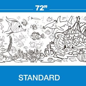 LARGE OCEAN Underwater Birthday Coloring Sheet Customized GIANT Under ...