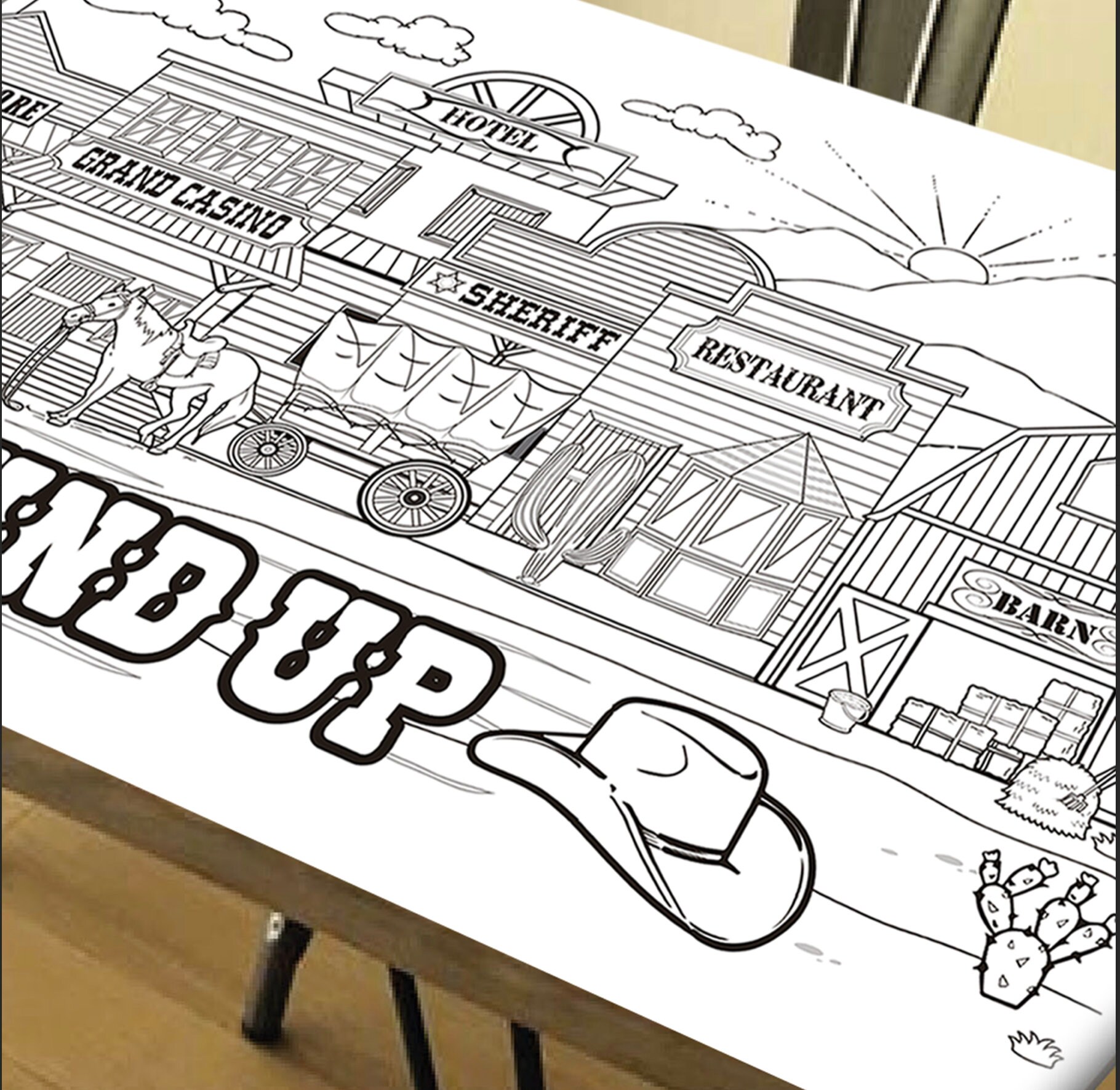 LARGE Cowboy Birthday Coloring Sheet | Customized GIANT Wild Wild West ...