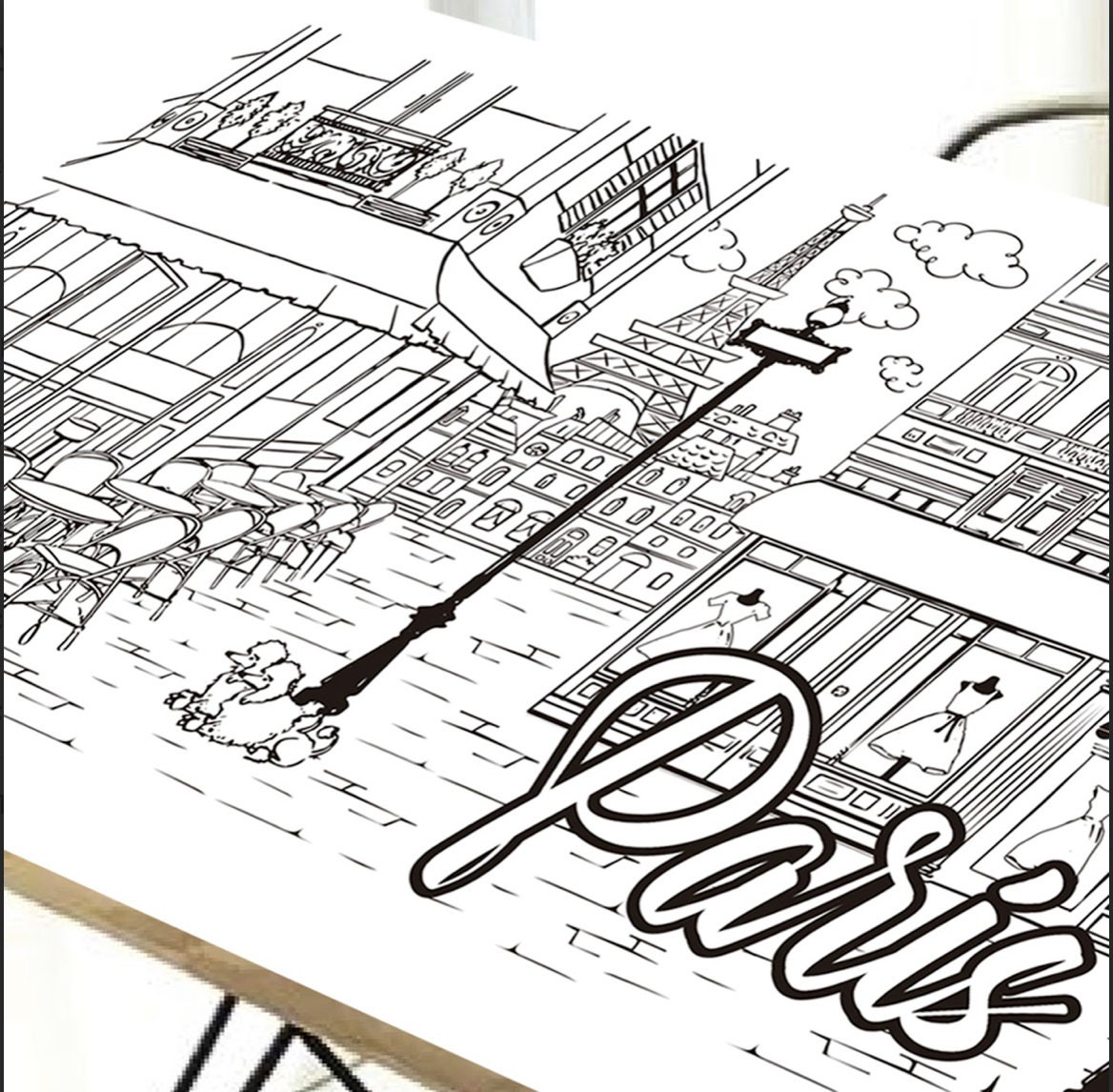 LARGE PARIS Coloring Sheet | Customized GIANT Paris Eiffel Tower ...