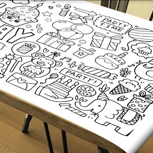 LARGE Happy Birthday Fun Coloring Poster | Customized Birthday Coloring ...