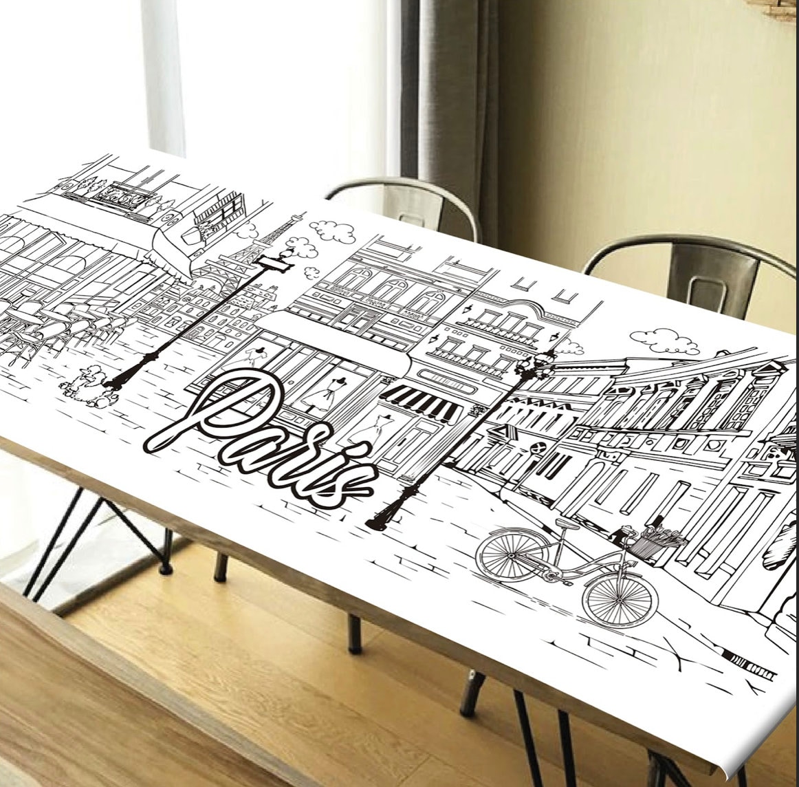 LARGE PARIS Coloring Sheet | Customized GIANT Paris Eiffel Tower ...