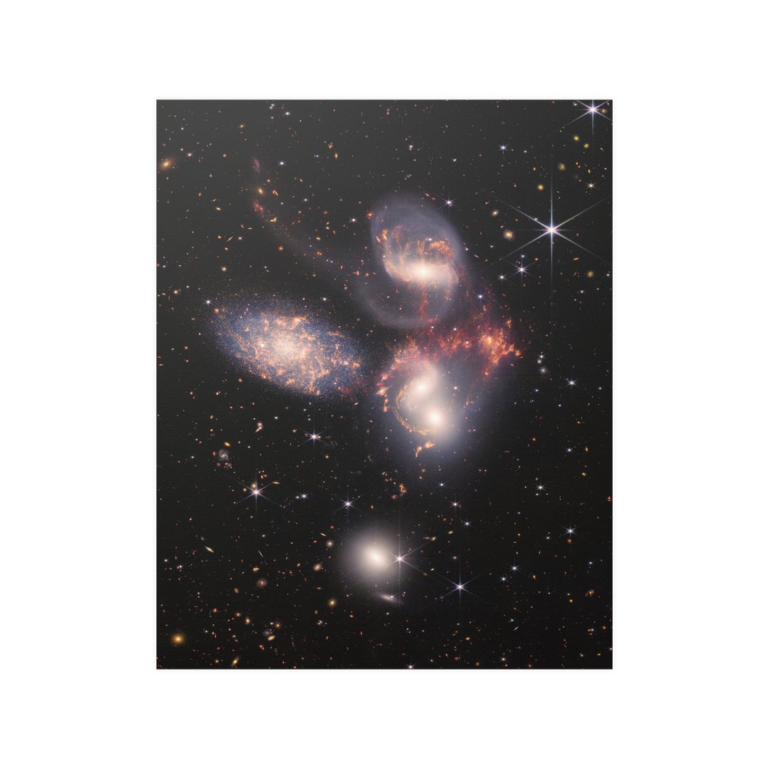 James Webb Stephan's Quintet, NASA Image on Satin Paper, Space Poster ...