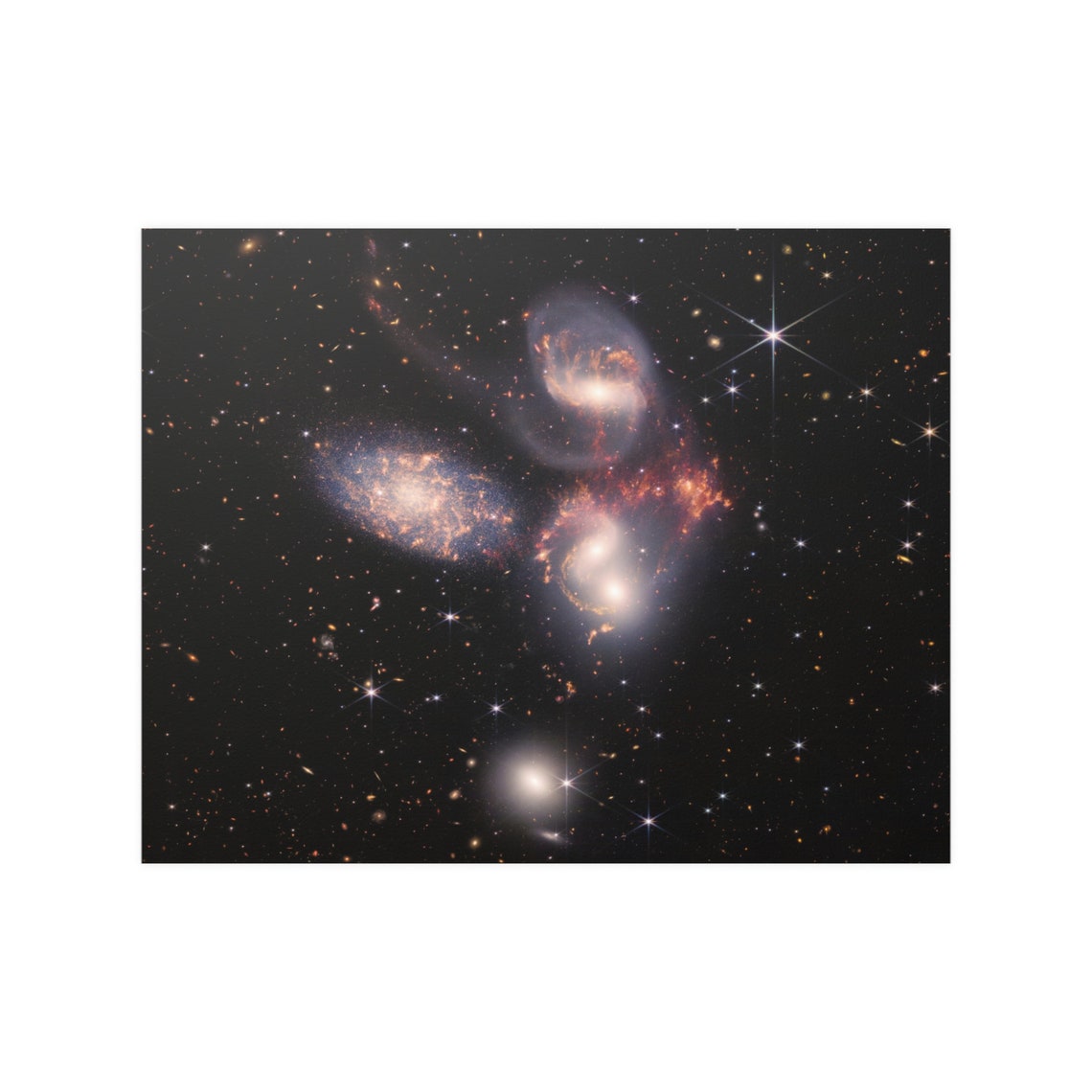 James Webb Stephan's Quintet, NASA Image on Satin Paper, Space Poster ...