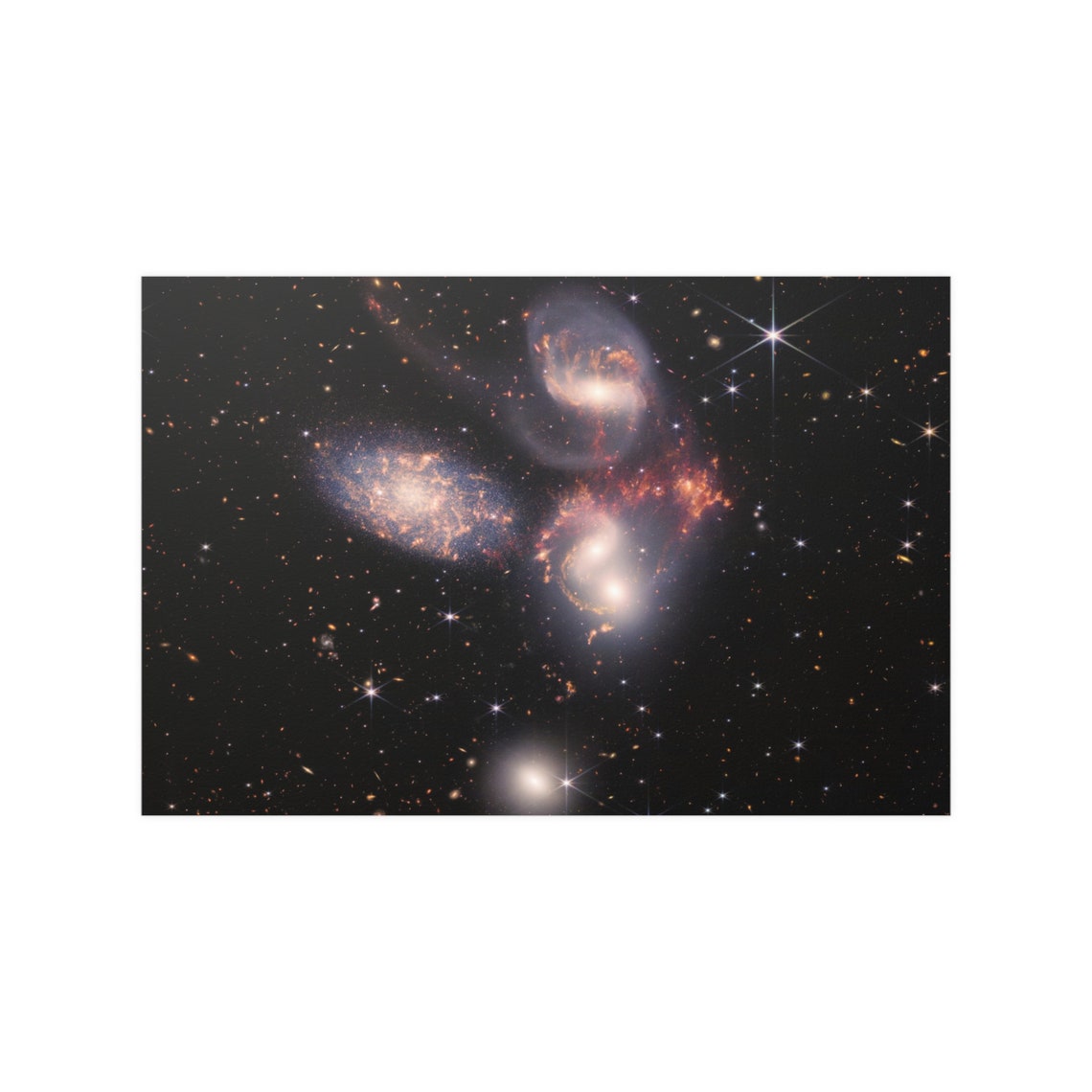 James Webb Stephan's Quintet, NASA Image on Satin Paper, Space Poster ...