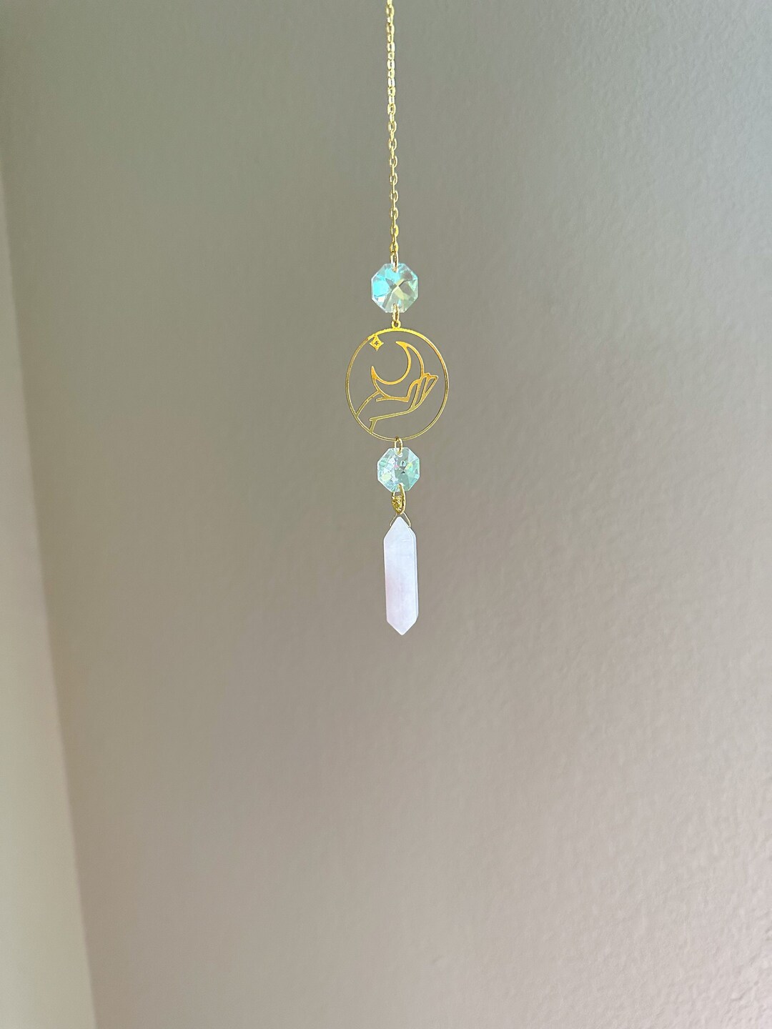 Crystal Suncatcher for Car, Rose Quartz Car Accessories for Women ...