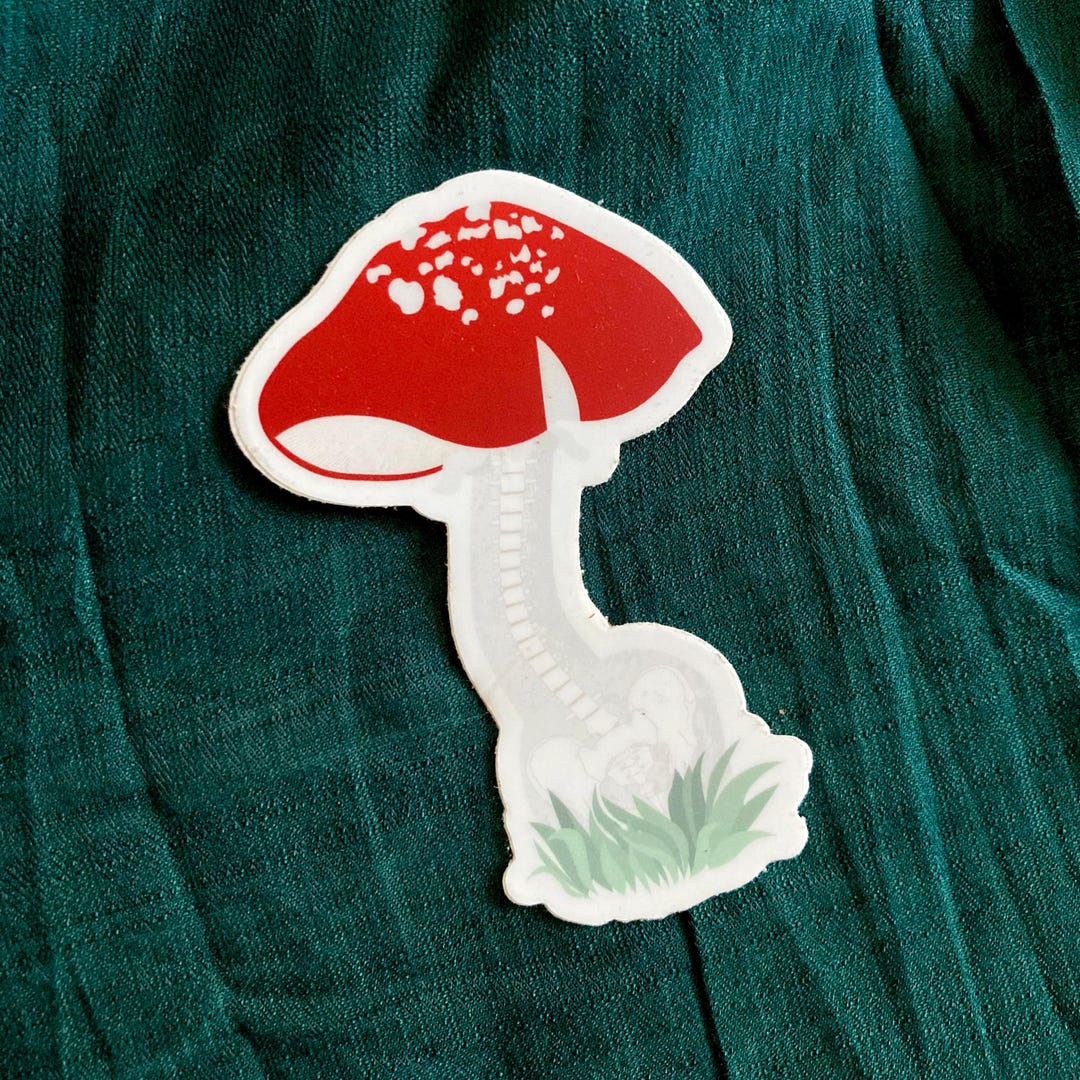 Mushroom Sticker, Skeleton Sticker - Etsy