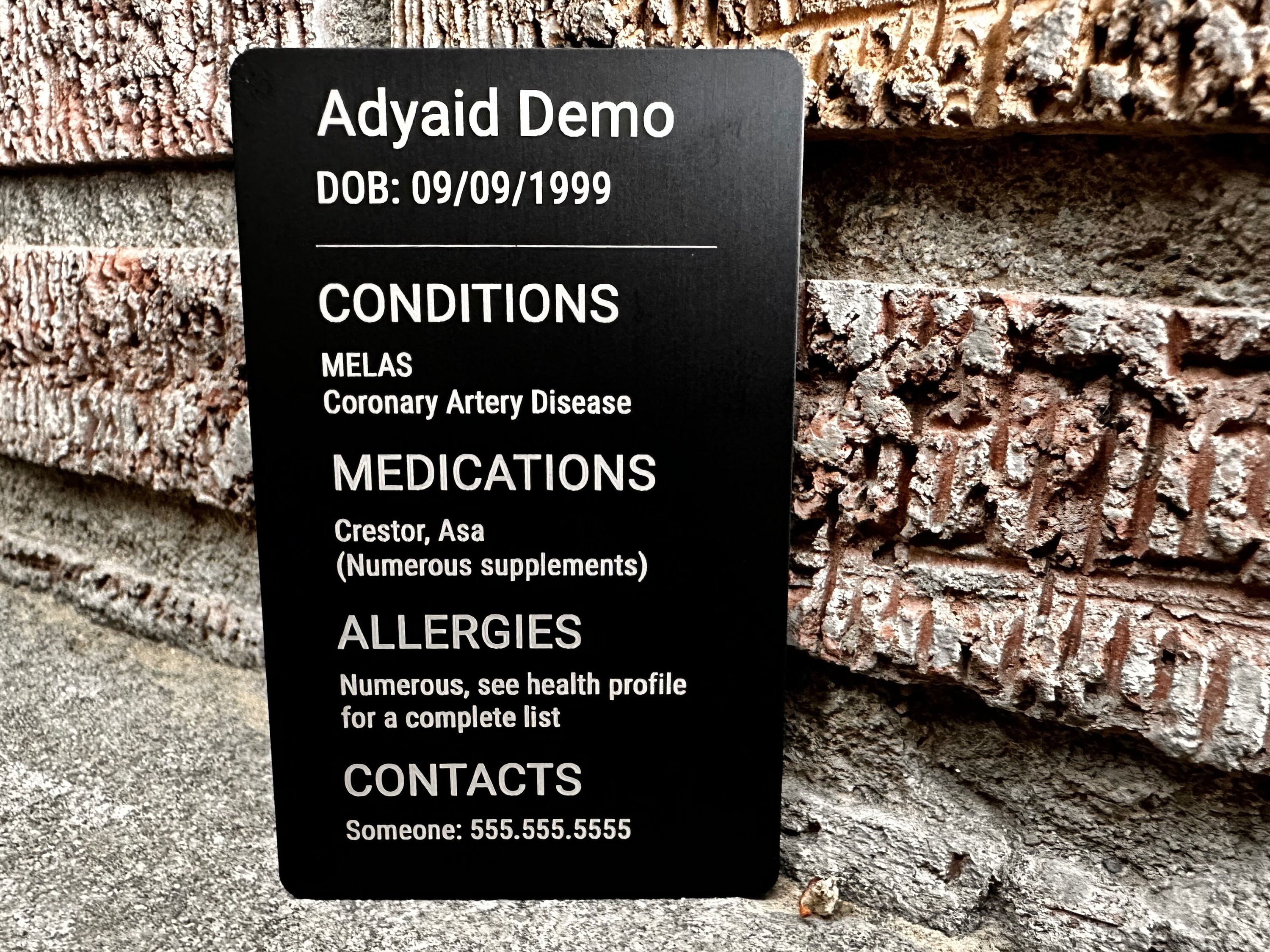 Medical Emergency Wallet Card Medical Alert Card Medical ID Card I.C.E ...