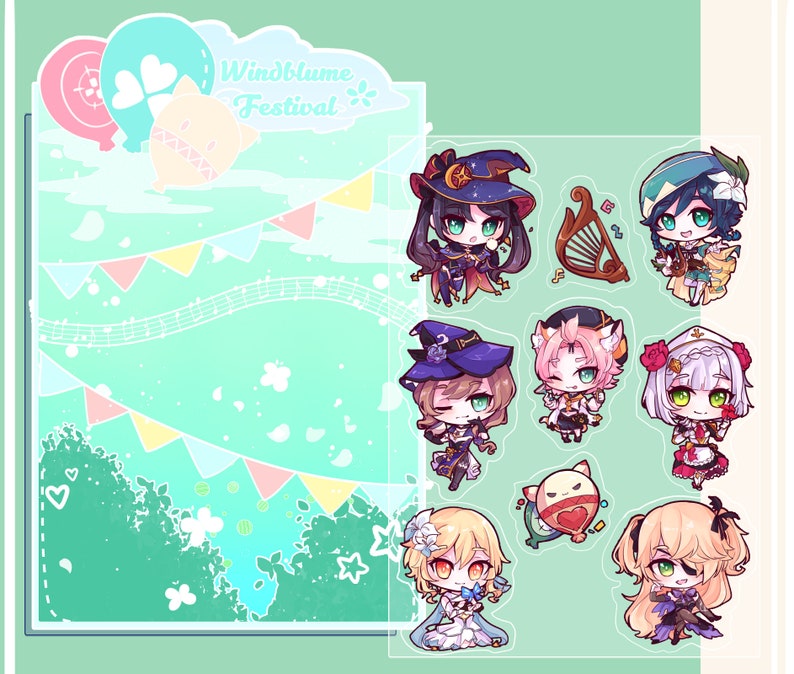 Genshin Impact Themed Sticker Sheets - Etsy