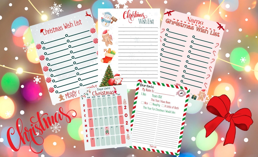 Printable Christmas Wish List Bundle, Letter to Santa (digital Download ...