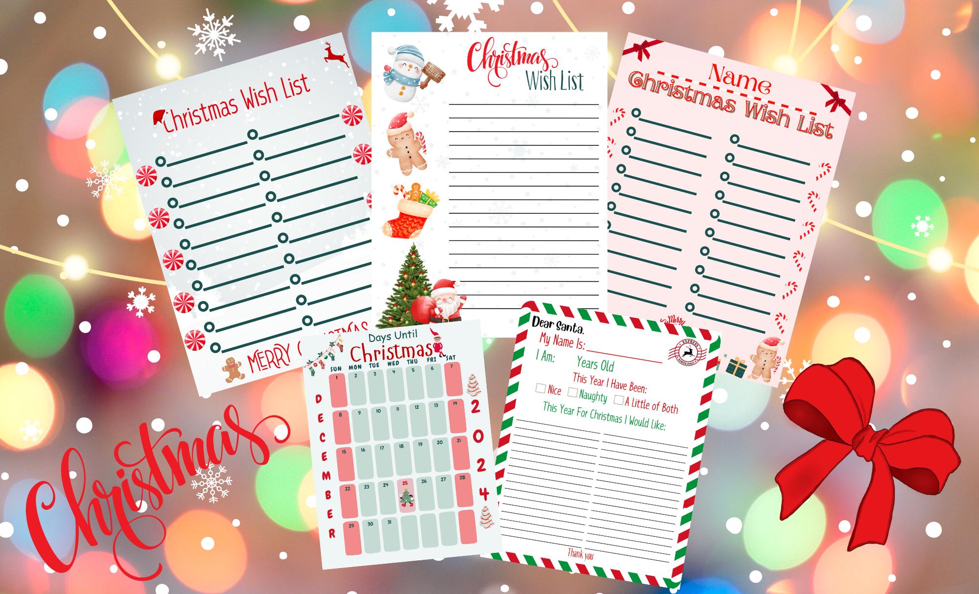 Printable Christmas Wish List Bundle, Letter to Santa (digital Download ...