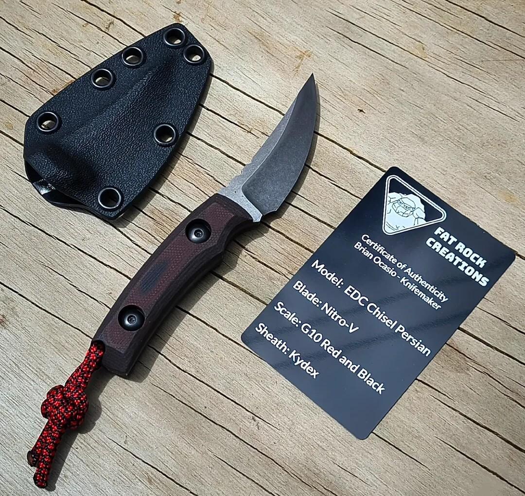 Custom Fixed Blade EDC Tactical Trailing Point Chisel Nitro-v Knife - Etsy