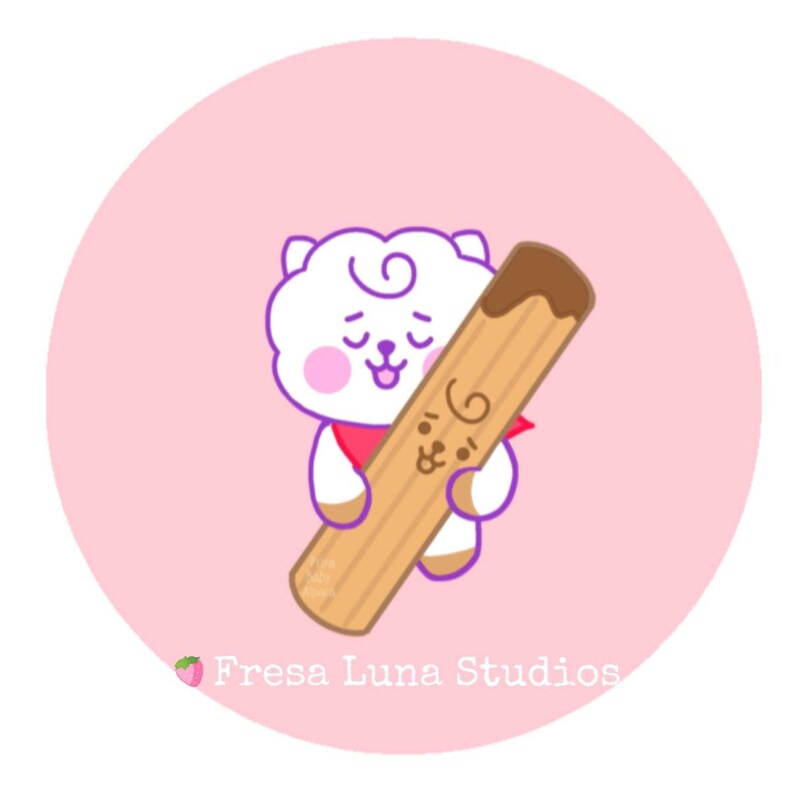 BTS Jin BT21 Churro RJ Inspired Cute Button or Sticker - Etsy