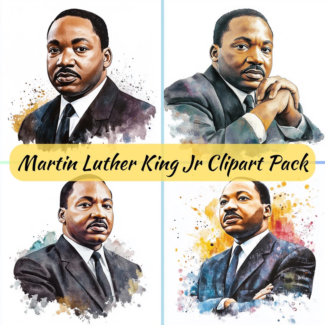 Martin Luther King Clipart Watercolor Bundle PNG | Dream Like King | I ...