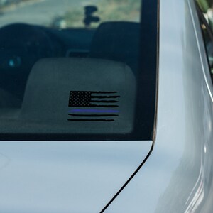 American Flag Decal With Thin Red/blue Line - Patriotic Vinyl Sticker ...