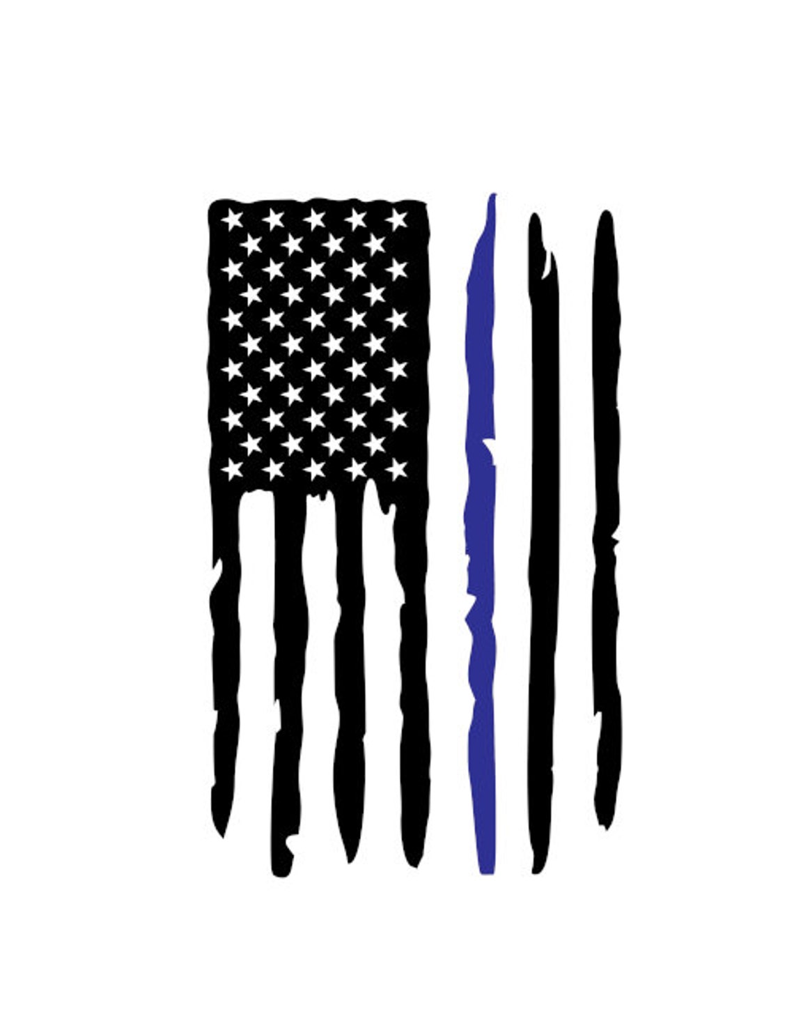 American Flag Decal With Thin Red/blue Line Patriotic Vinyl Sticker for ...