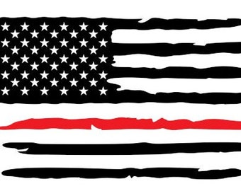 Thin Blue and Red Line Vinyl Decal - Etsy