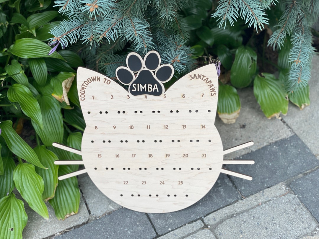Digital Download, Cat Advent Calendar Digital File, Cat Face Shape ...