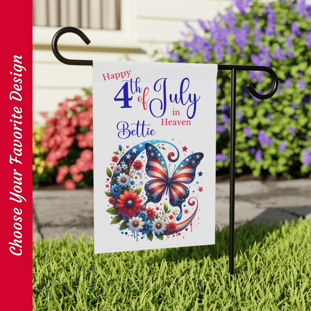 4th of July Custom Cemetery/grave Flag, Personalized Memorial Garden ...