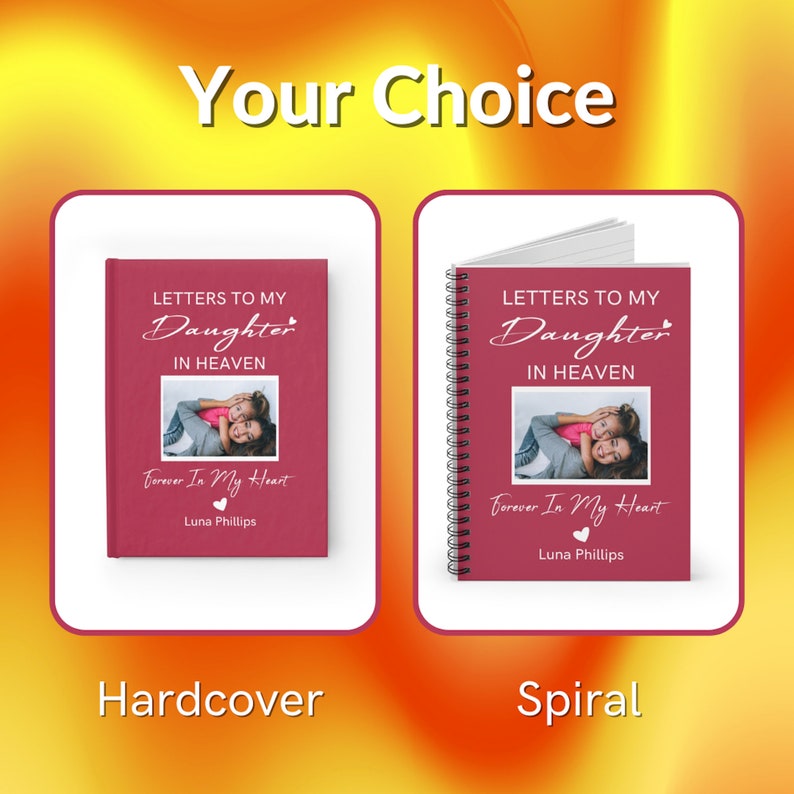 Personalized Photo Grief Journal, Loss of Daughter Memorial Gift ...