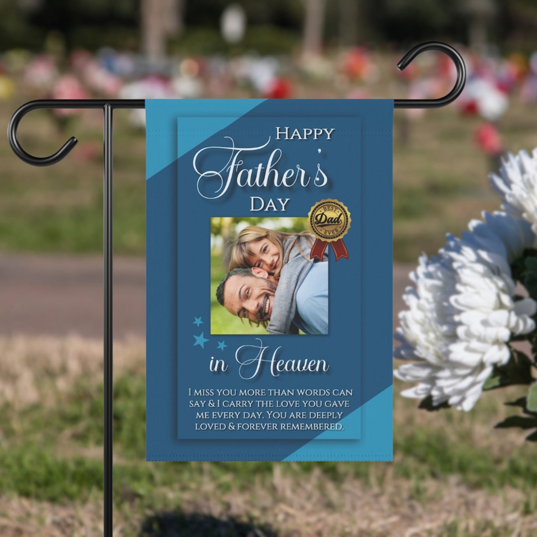 Father's Day in Heaven Personalized Memorial Garden Flag, Loss of Dad ...
