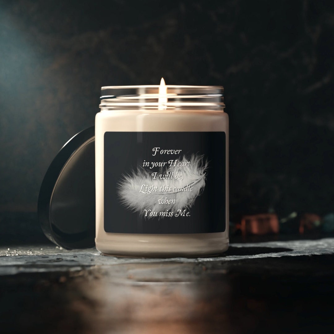 Thinking of You White Feather Condolence Candle, Loss of Loved One ...
