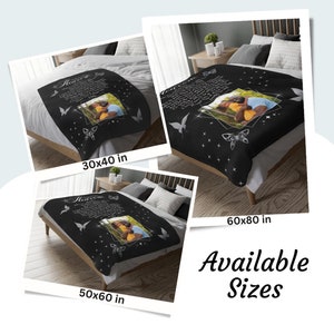 Personalized Photo Memorial Blanket, Angel in Heaven Grief Gift, Hugs ...