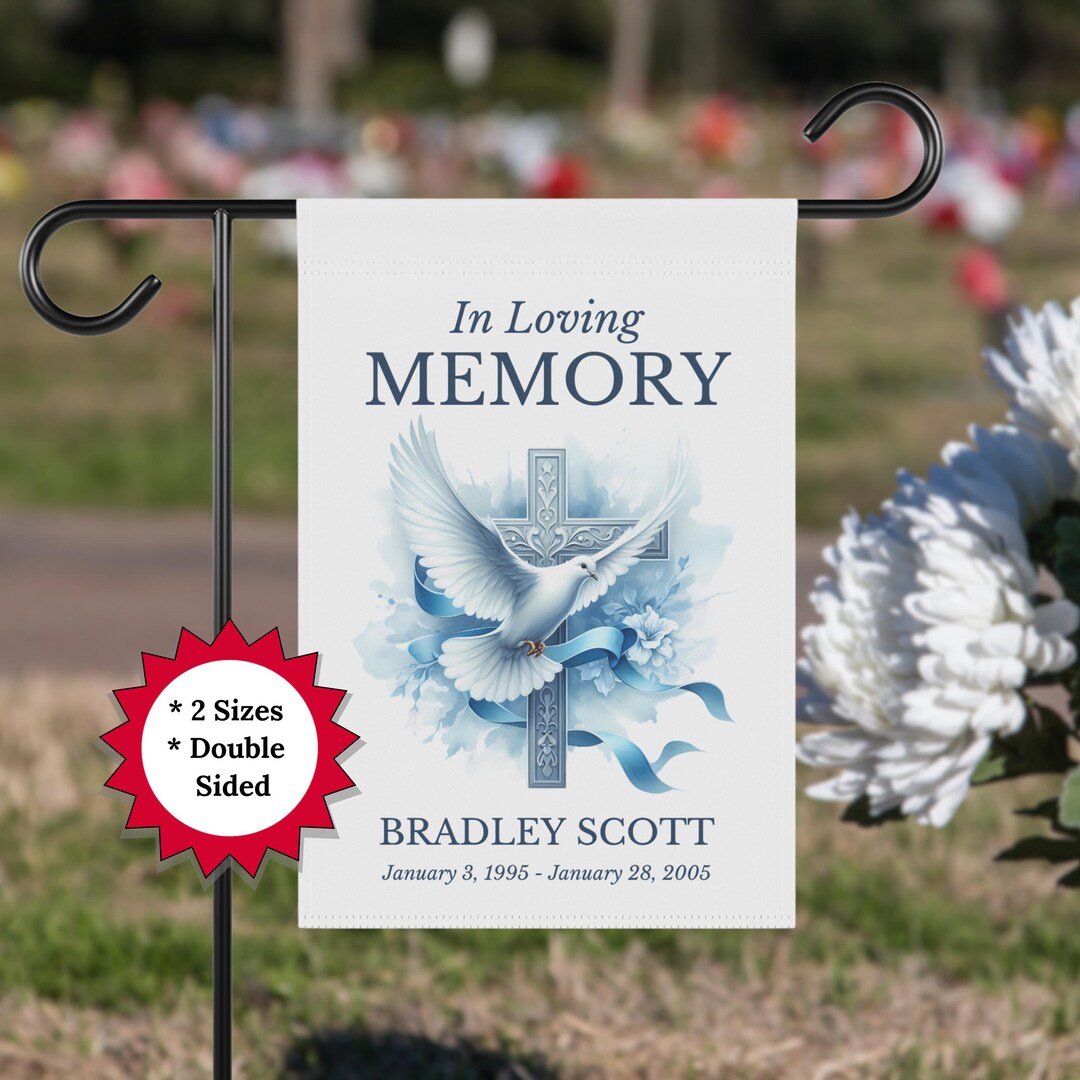 In Loving Memory Garden Flag, Personalized Memorial House Banner ...