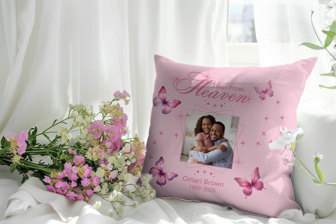 Personalized Memorial Pillow – Hugs From Heaven, Remembrance Gift for ...