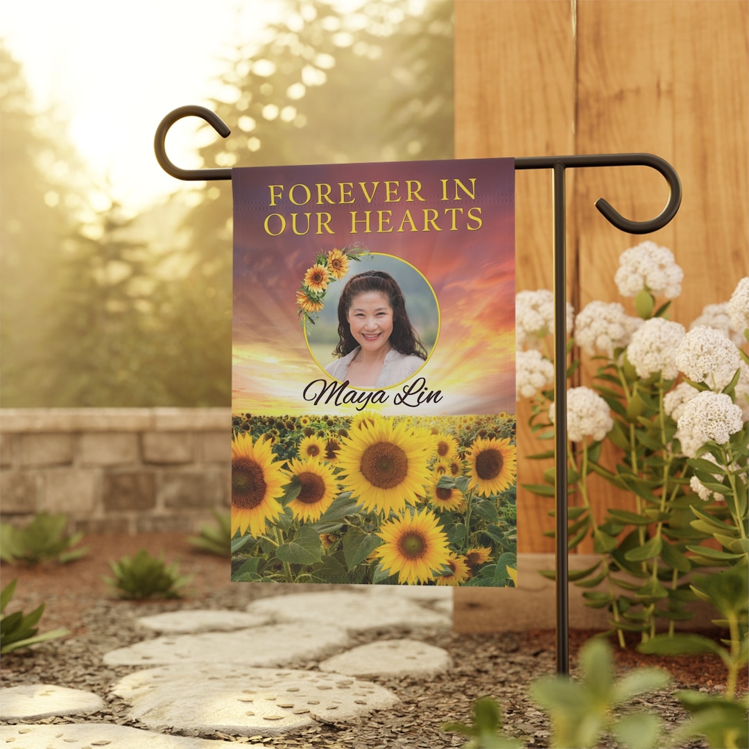 Personalized Memorial Photo Garden Flag, Custom Cemetery Flag ...