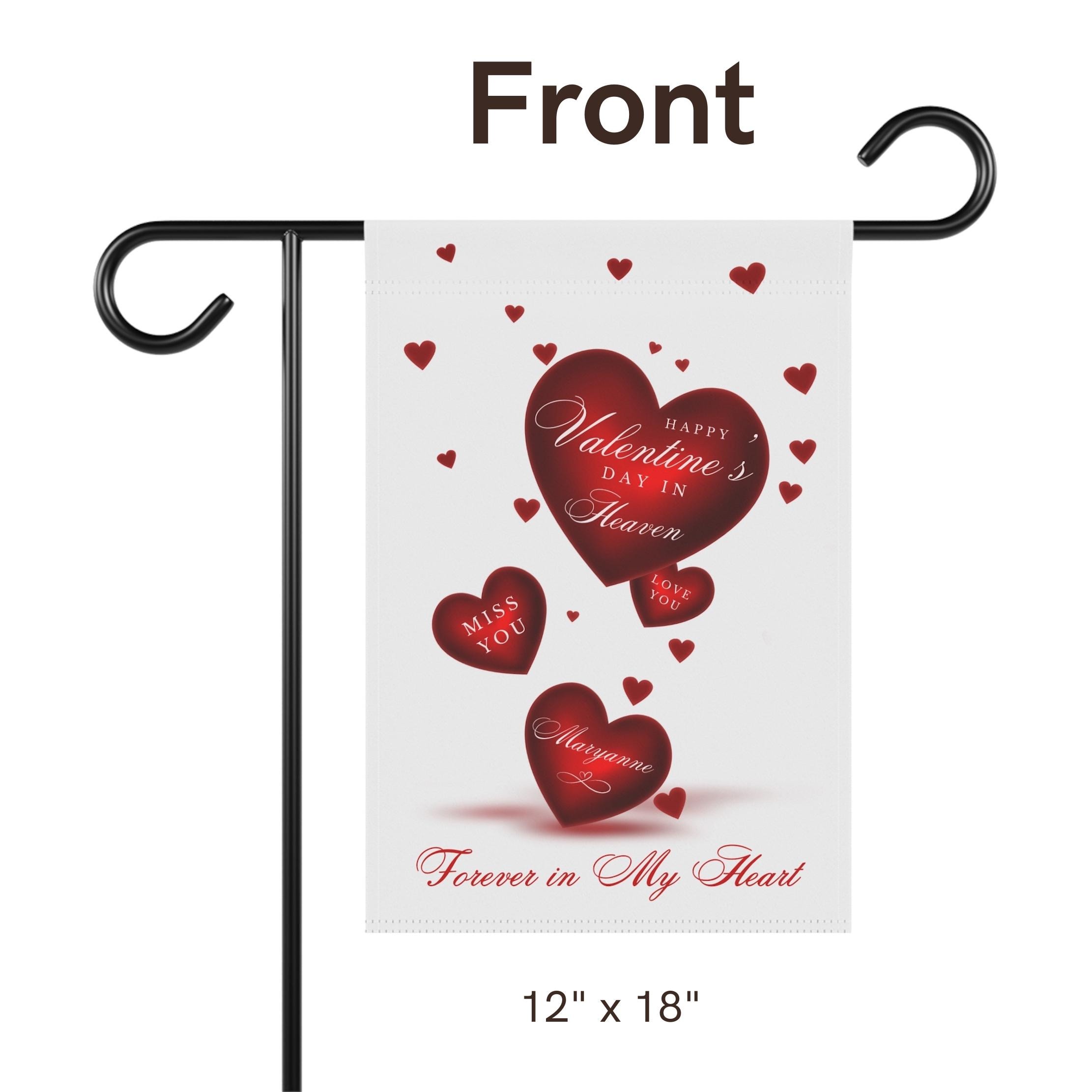 Valentine's Day in Heaven Personalized Memorial Garden Flag, Custom ...