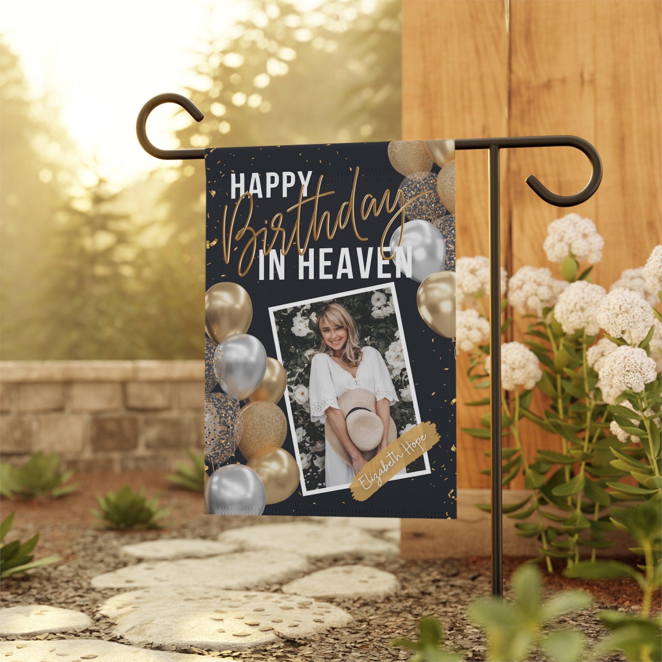 Happy Birthday in Heaven Personalized Memorial Garden Flag, Loss of ...