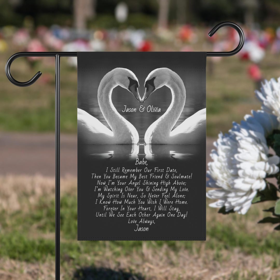 Loving Swans Personalized Memorial Garden Flag, Loss of Best Friend ...