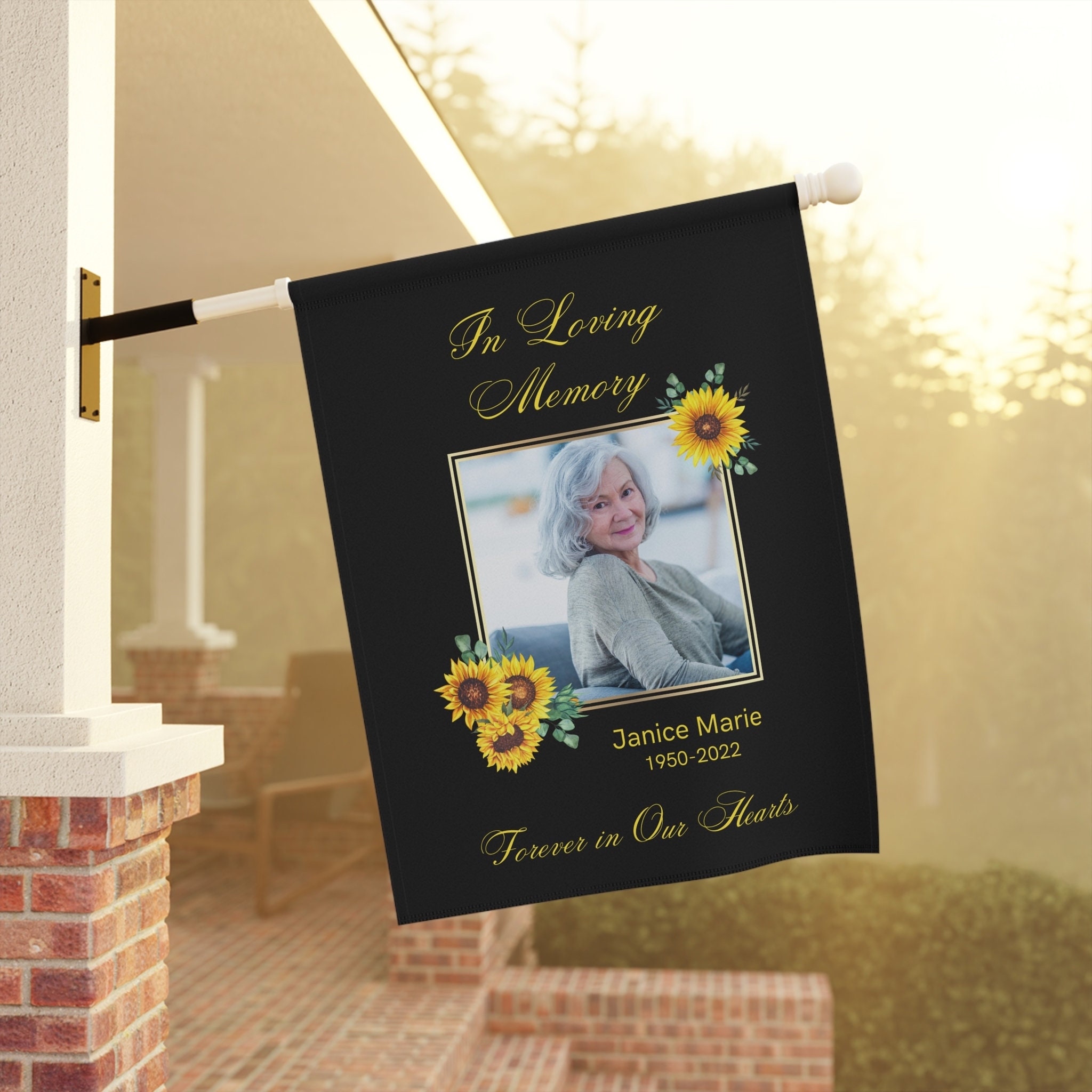 Personalized Memorial Photo Garden Flag Custom Sunflower - Etsy
