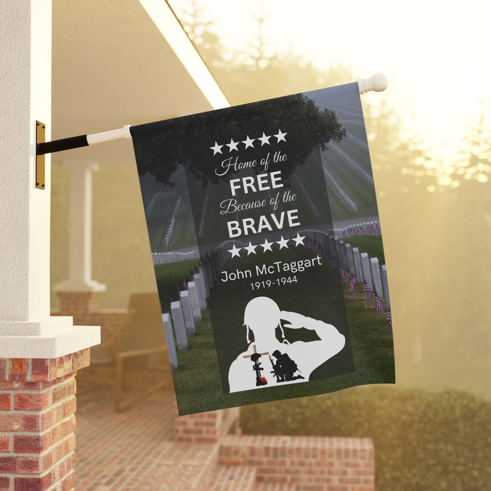 Personalized Memorial Day Garden Flag, Custom Home of the Free Because ...