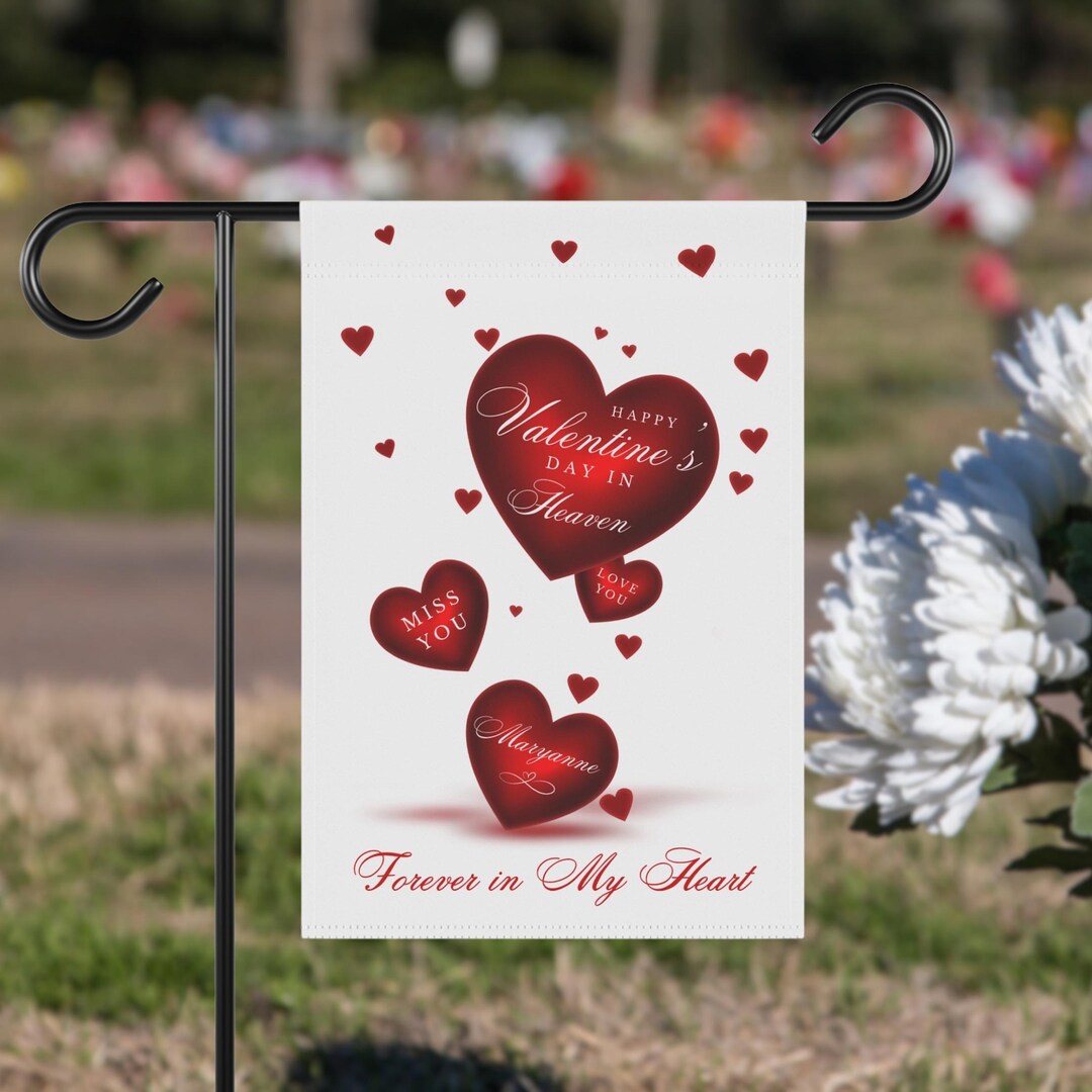 Valentine's Day in Heaven Personalized Memorial Garden Flag, Custom ...