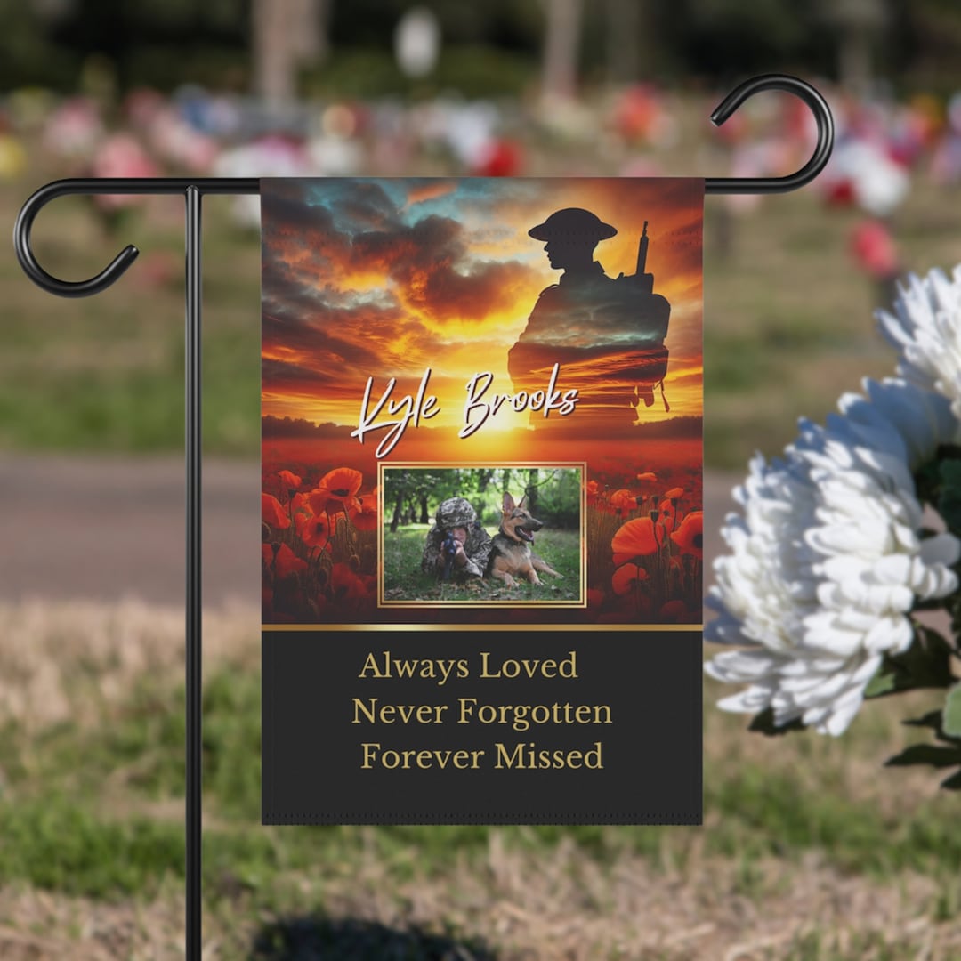 Personalized Memorial Day Garden Flag, Custom Military Cemetery/grave ...