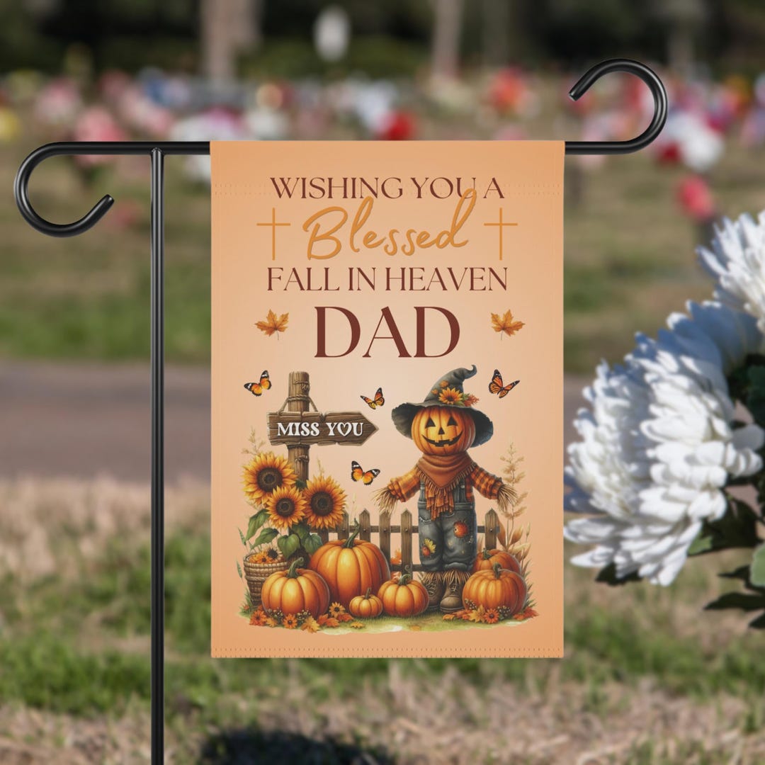 Blessed Fall in Heaven Personalized Memorial Garden Flag, Custom ...