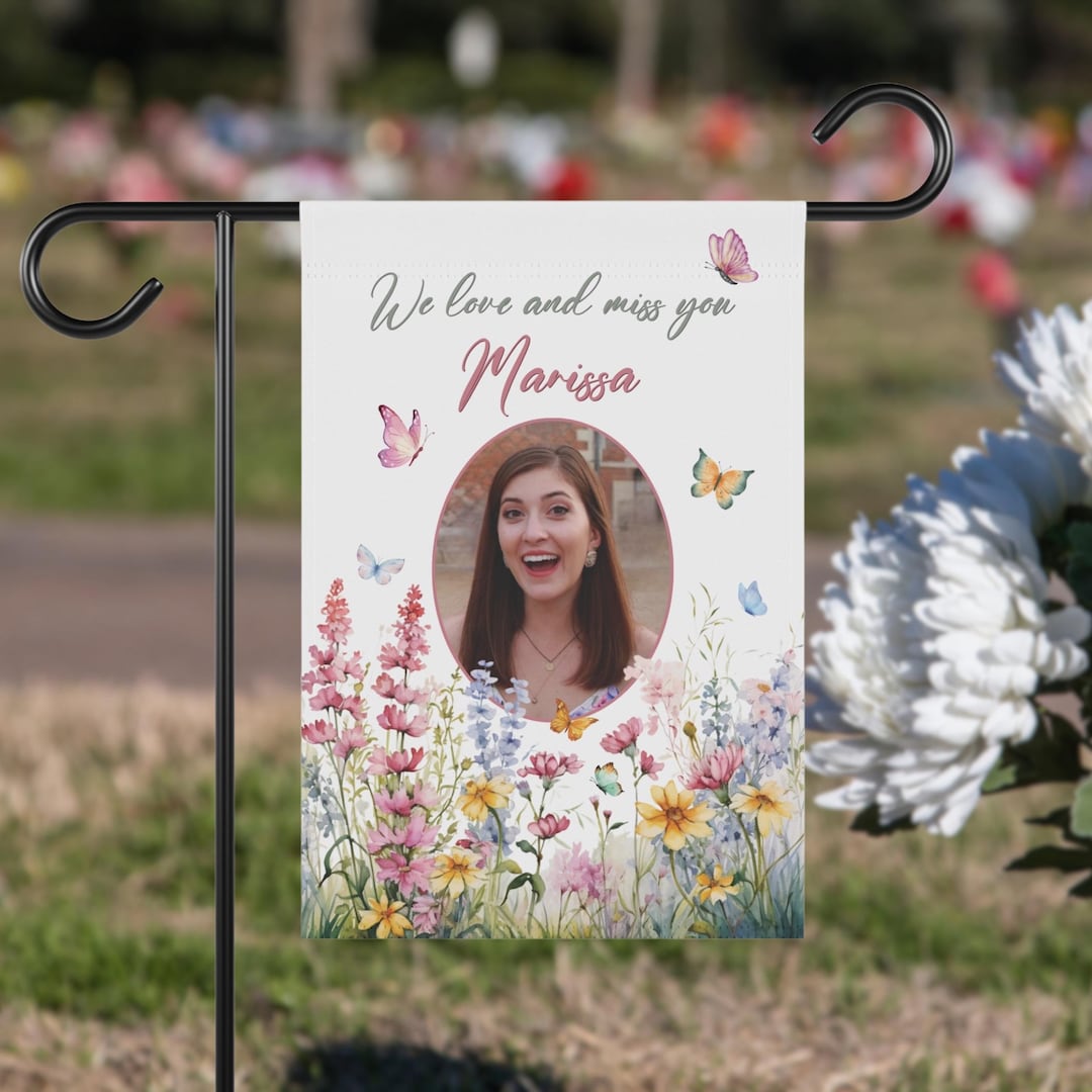 Personalized Spring Memorial Garden Flag, Loss of Daughter Wildflower ...