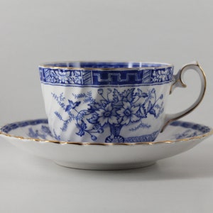 Gladstone Blue Rhapsody Teacup Blue Floral Eastern Asian English Bone ...