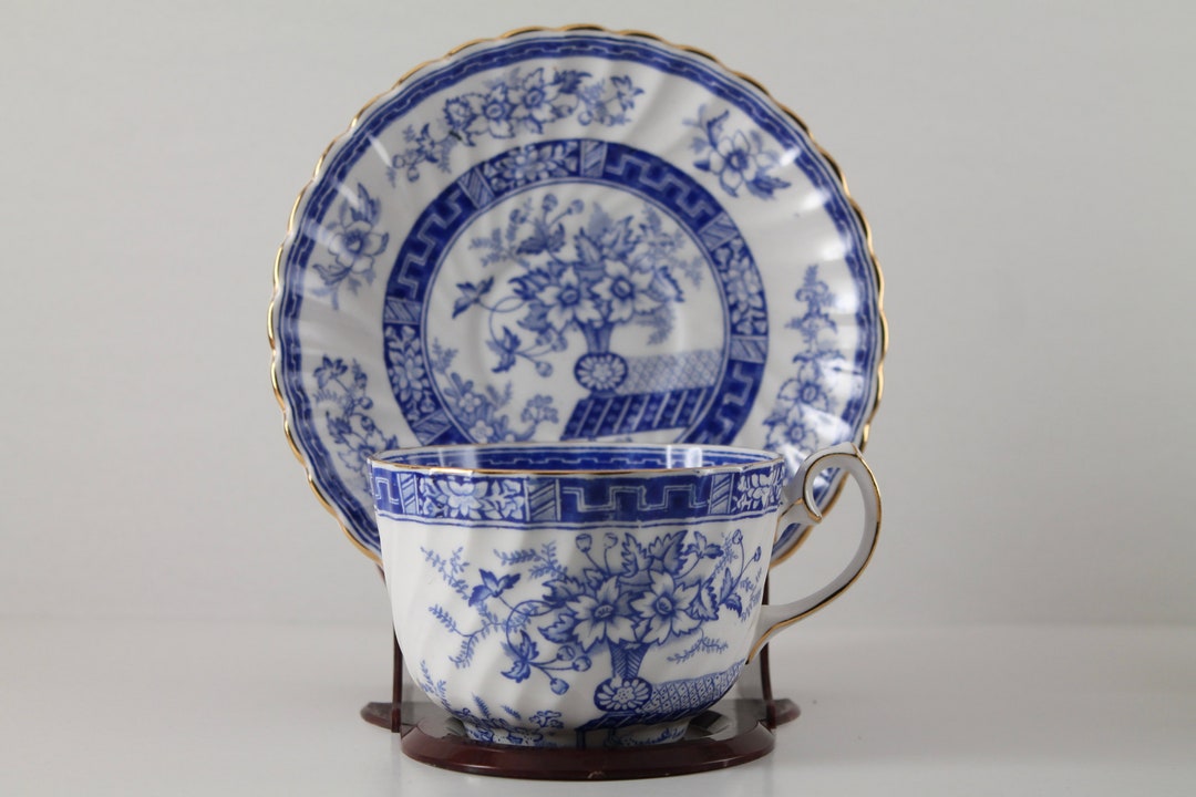 Gladstone Blue Rhapsody Teacup | Blue Floral | Eastern Asian | English ...