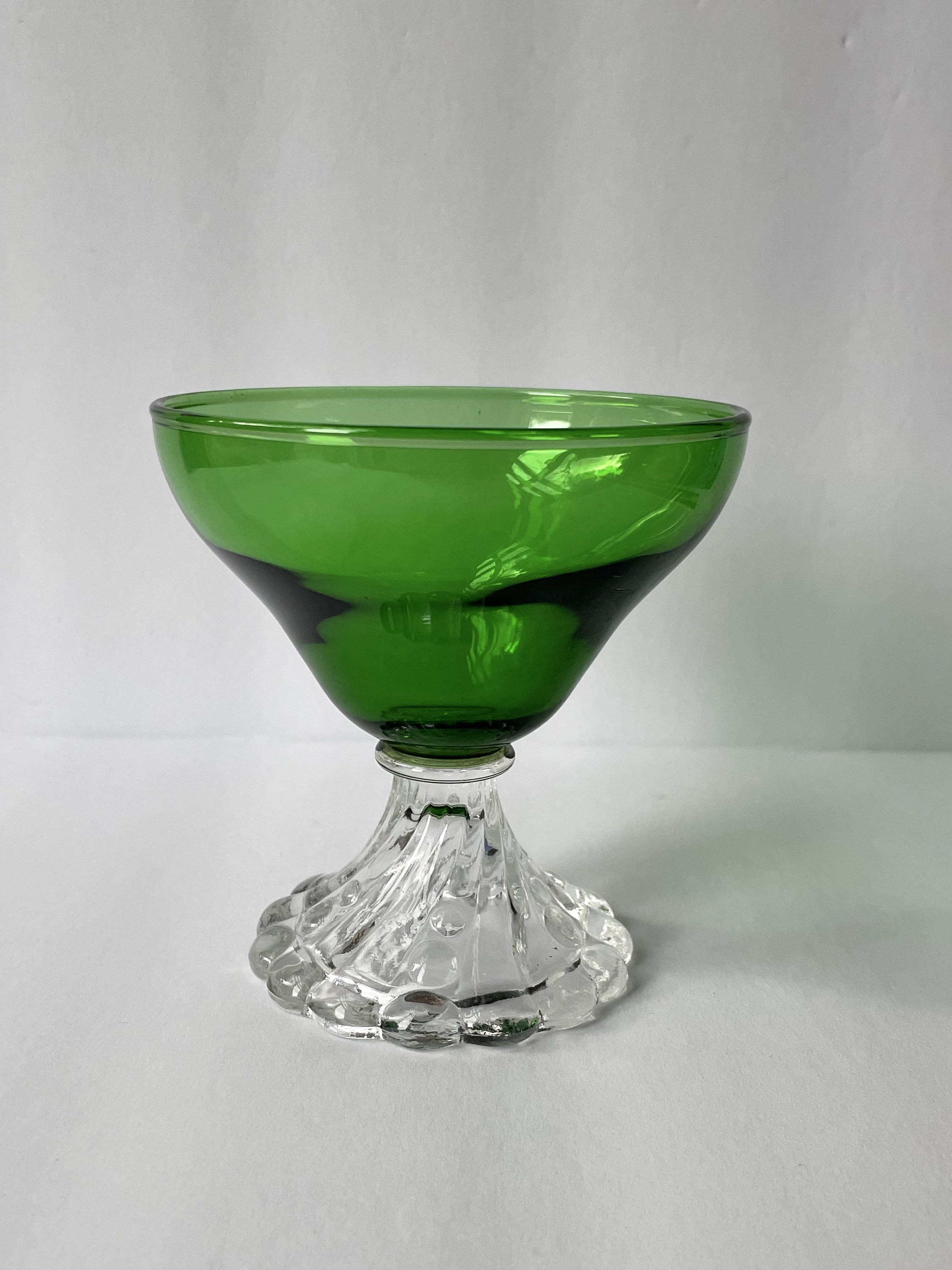 Vintage Emerald Green Anchor Hocking Sherbet Martini Glasses Set of 2 ...