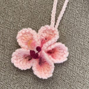 Crochet Hibiscus Bag Keychain, Car Dangle, Hairclip - Etsy