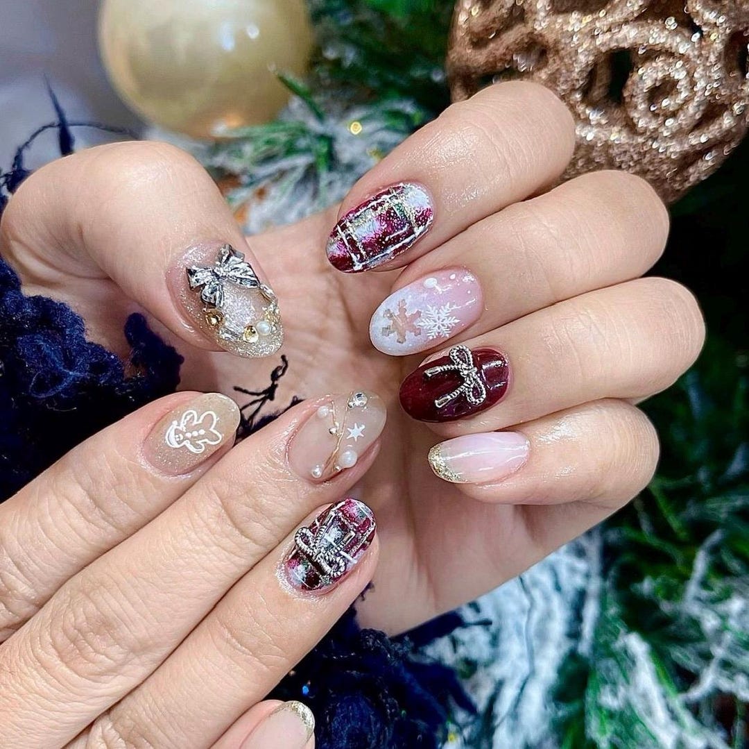 Gingerbread Man Nails, Christmas Nails, Holiday Nails, Nail Art ...