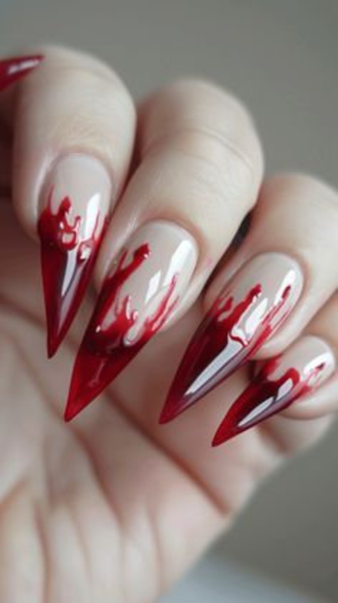 Blood Nails, Long Nails, Halloween Nails, Stiletto Nails, Ombre Nails ...