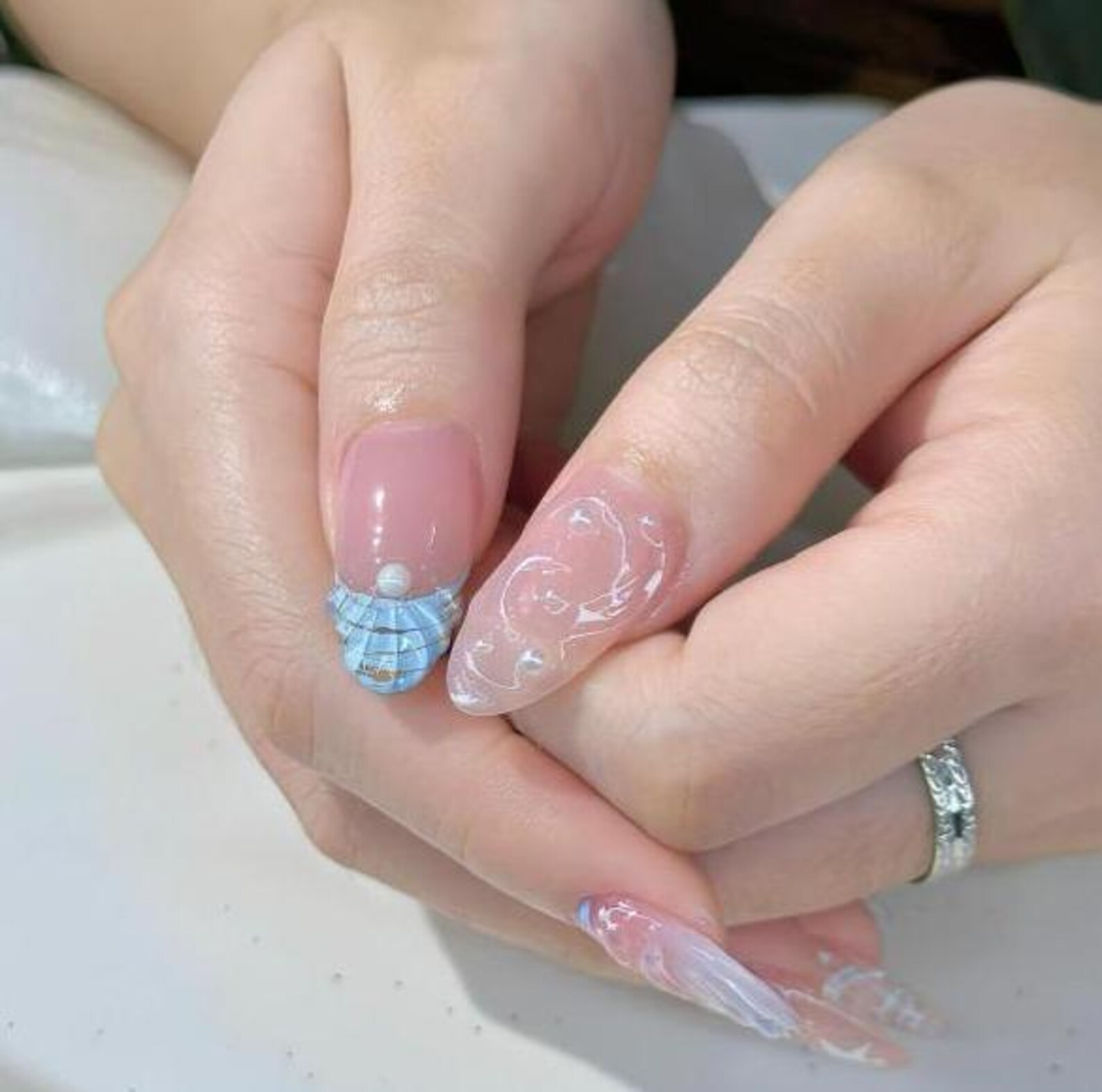 Summer Nails, Ocean Nails, 3D Gel Nails, Holiday Nails, Shell Nails ...
