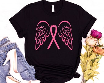 Heart Ribbon Cancer Shirt Cancer Awareness Shirt Breast - Etsy