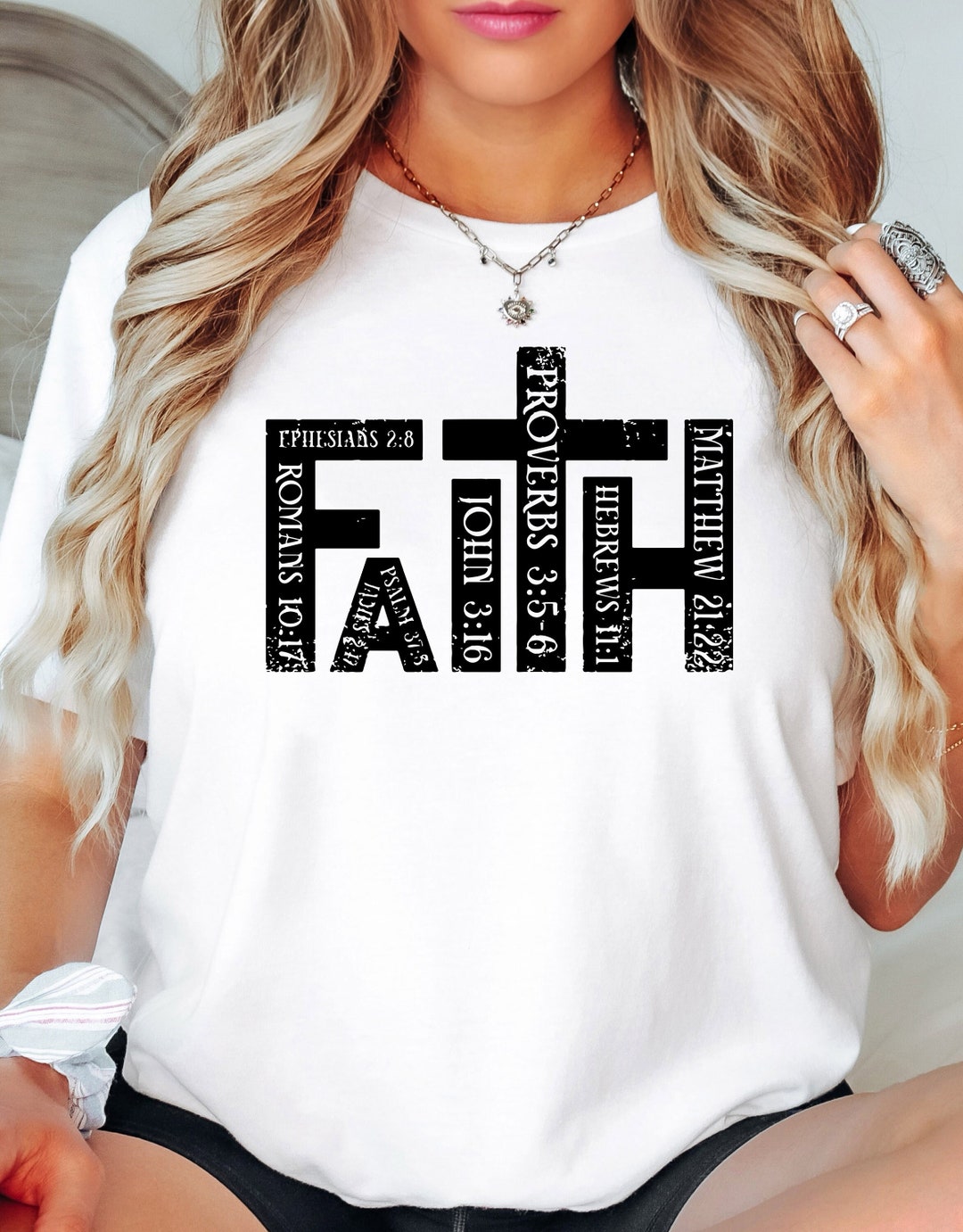 Christian Shirt, Bible Verse T-shirt, Religious Outfit, Retro Faith T ...