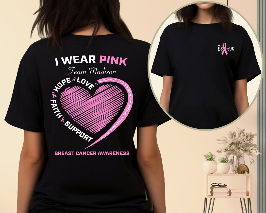 Personalized Team Cancer Shirt, Cancer Support Team Shirt, Breast ...