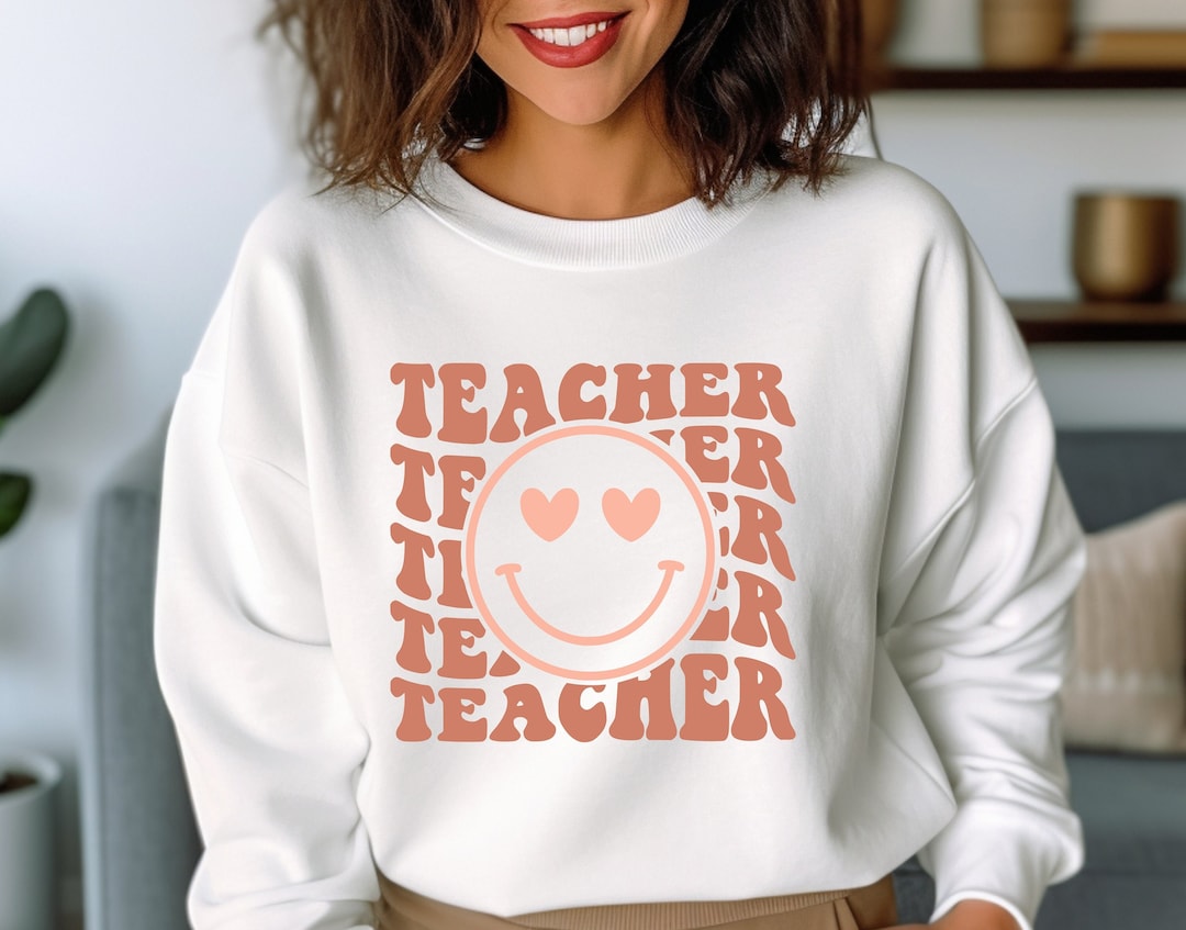 Teacher Smiley Face T Shirt, Retro Teacher Shirt, Retro Smiley Face ...